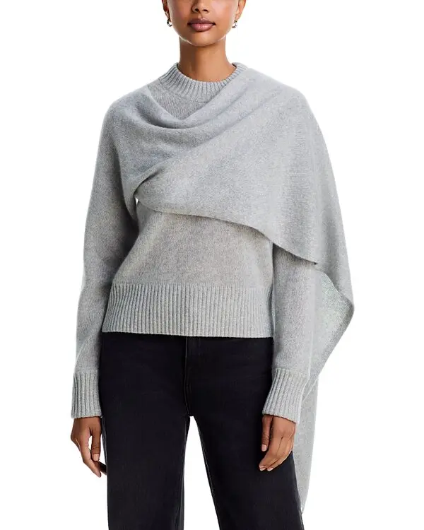 Bloomingdale'S Sweater With Integrated Scarf - Light Grey