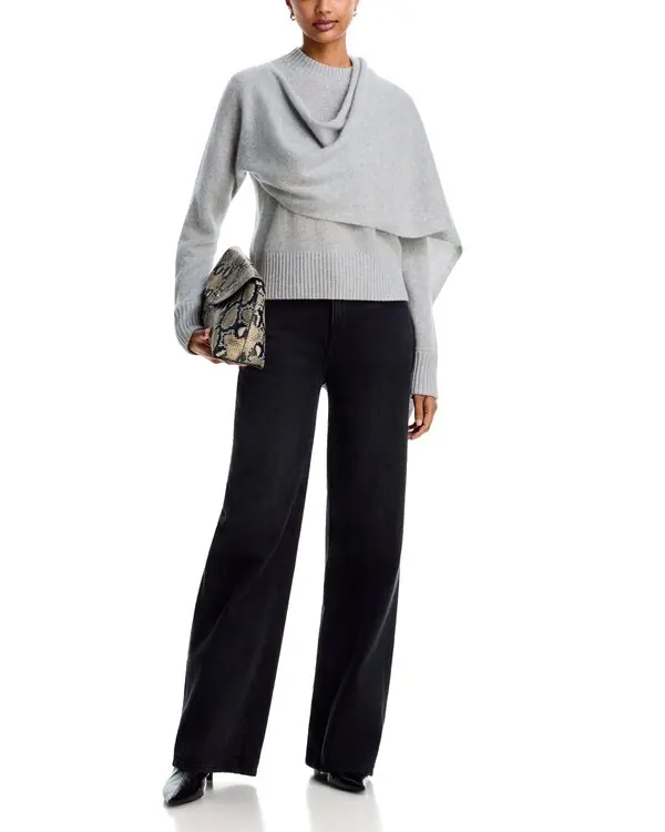 Bloomingdale'S Sweater With Integrated Scarf - Light Grey