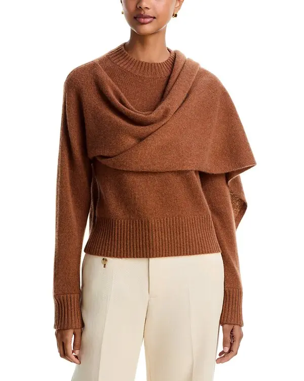 Bloomingdale'S Sweater With Integrated Scarf - Nutmeg