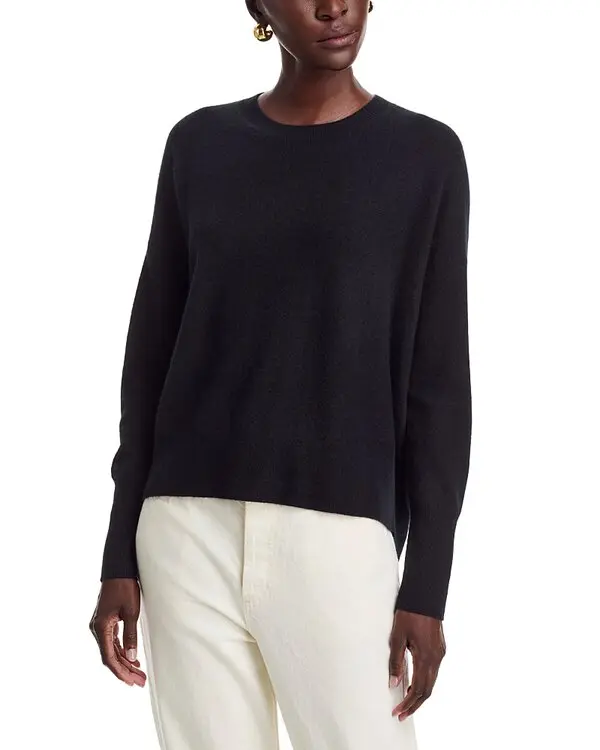 Bloomingdale'S Drop Shoulder Crewneck Sweater - Black