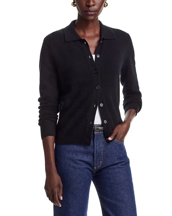 Bloomingdale'S Button Front Polo Cashmere Cardigan Sweater, Exclusive - Black