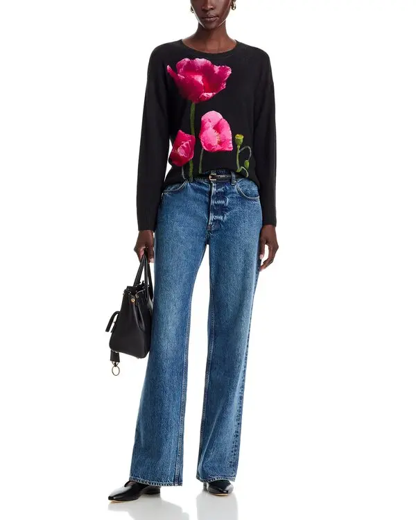 Bloomingdale'S Floral Crewneck Sweater