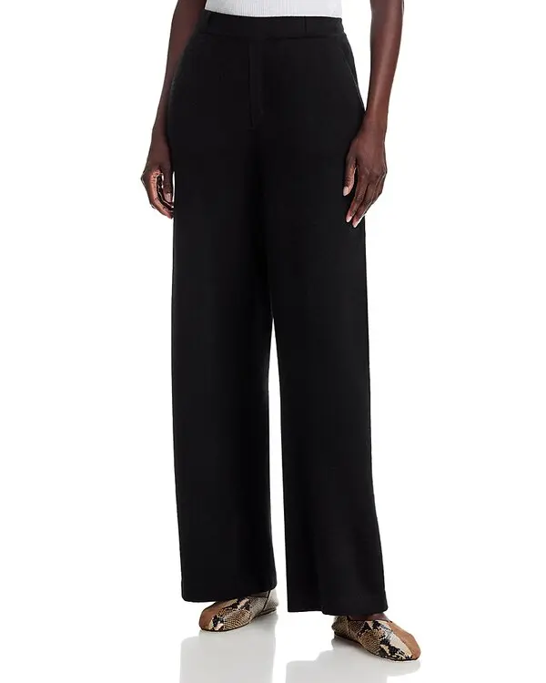 Bloomingdale'S Pull On Wide Leg Cashmere Pants, Exclusive - Black