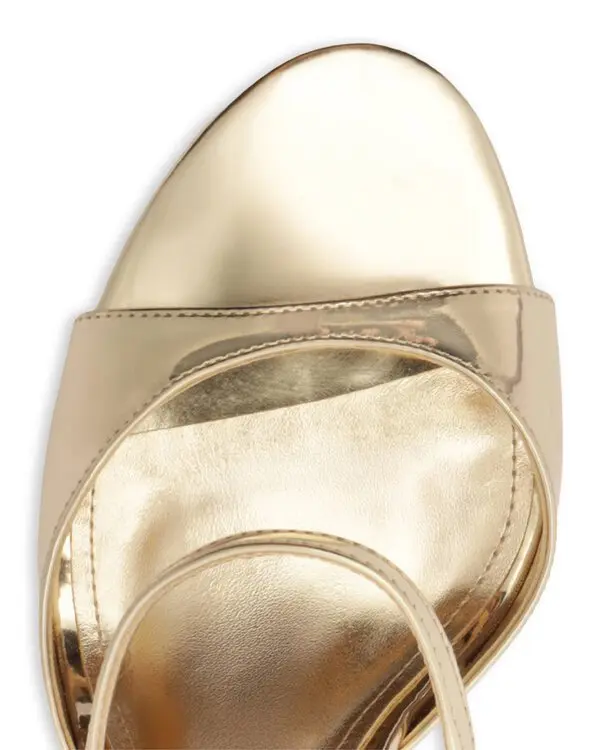 Schutz Lyra Patent Slip On Sandals - Platinum