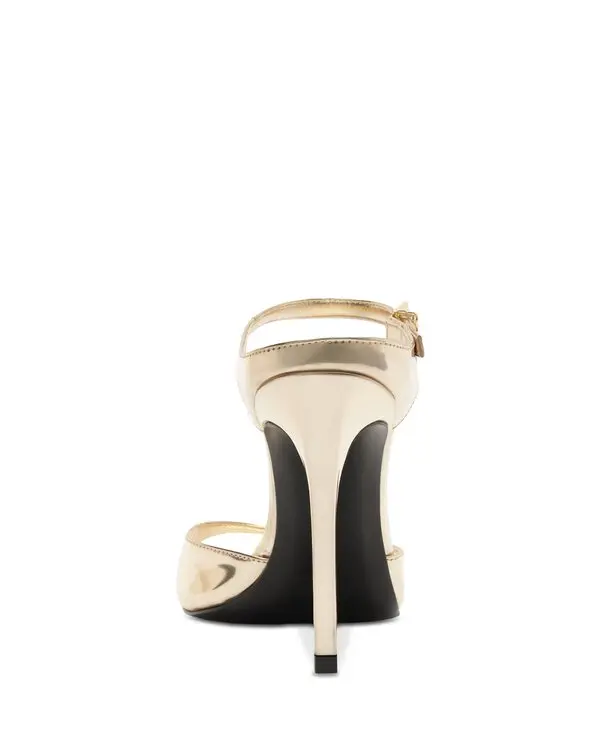 Schutz Lyra Patent Slip On Sandals - Platinum