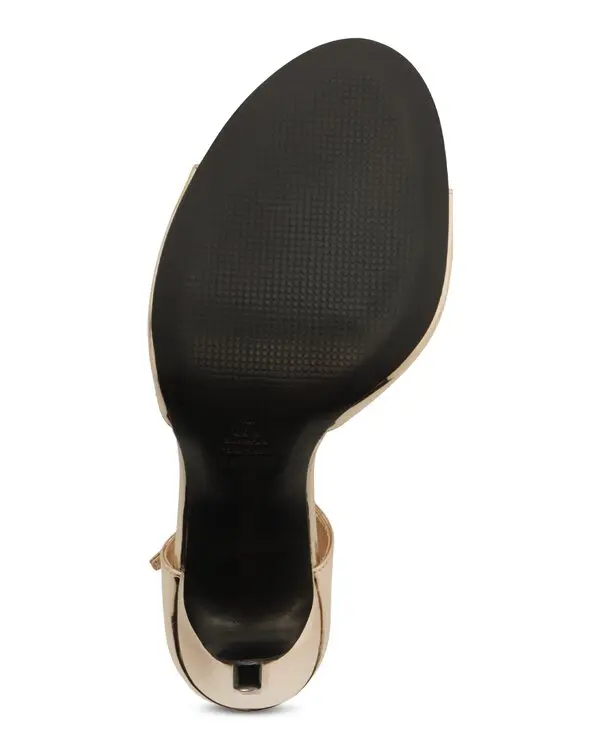 Schutz Lyra Patent Slip On Sandals - Platinum
