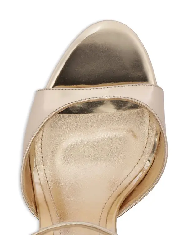 Schutz Scarlett Patent Wedge Sandals - Platinum