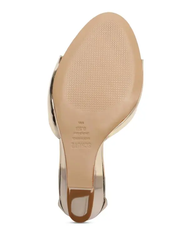 Schutz Scarlett Patent Wedge Sandals - Platinum