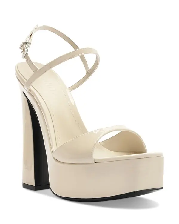 Schutz Arlene Patent Platform Sandals - Sugar White