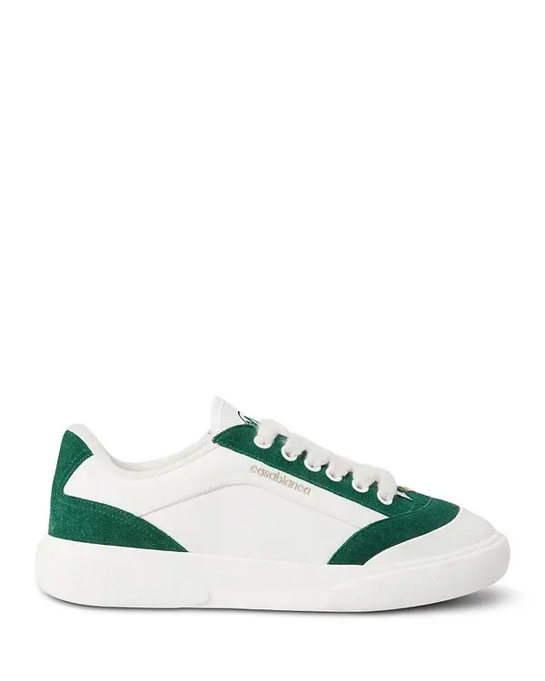 Casablanca Lace Up Low Top Sneakers - White/green
