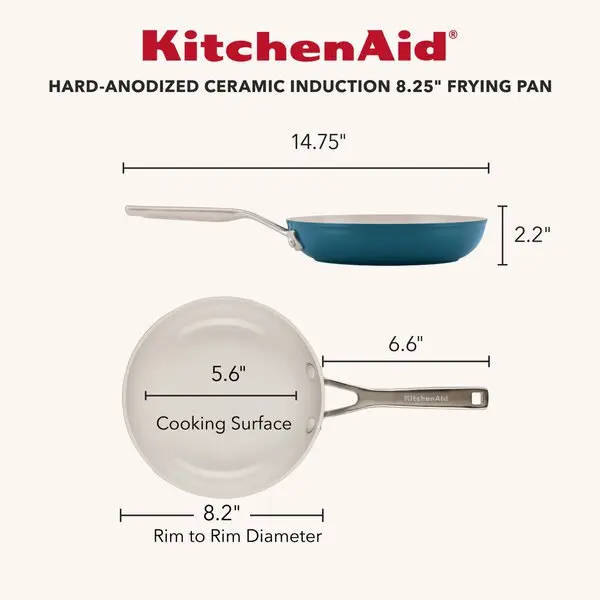 KITCHENAID 2 Piece Hard Anodized Ceramic Induction Skillet Set - Blue