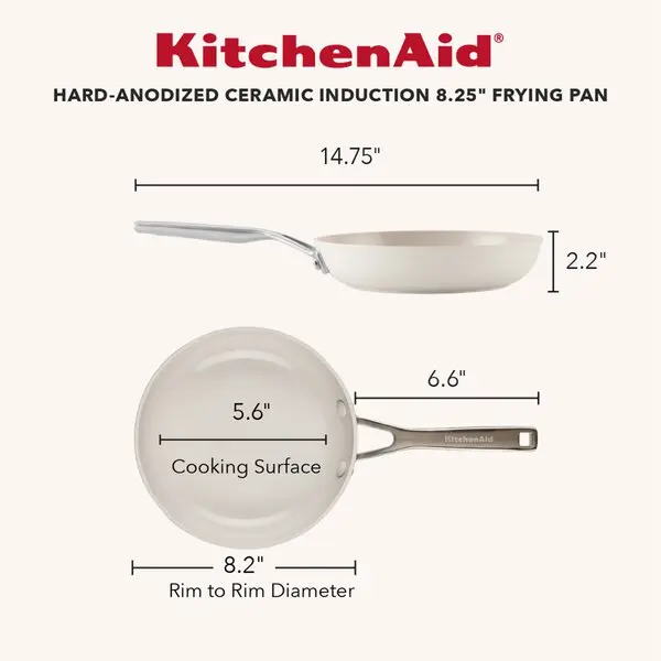 KITCHENAID 2 Piece Hard Anodized Ceramic Induction Skillet Set