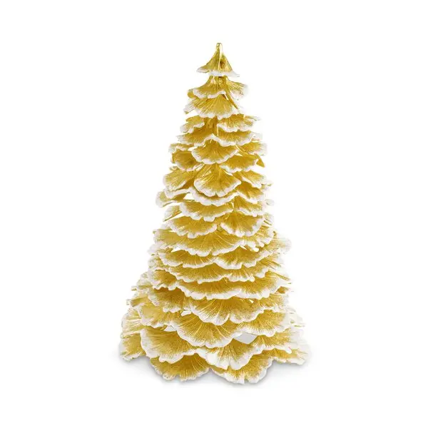 Michael Aram Ginkgo Gold Frost Christmas Tree Figurine 13.5