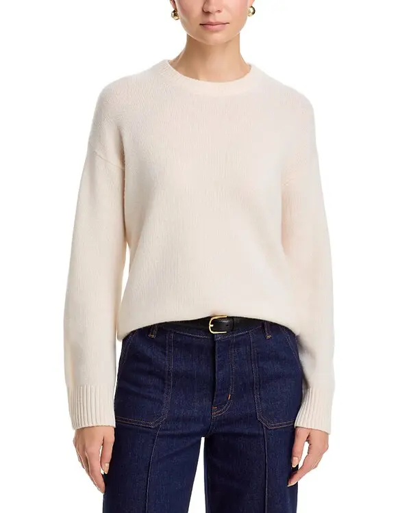 Bloomingdale'S Drop Shoulder Crewneck Sweater - Ivory