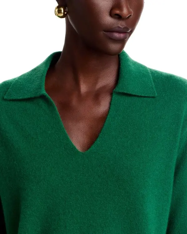Bloomingdale'S Split Collar Polo Cashmere Sweater, Exclusive - Ivy