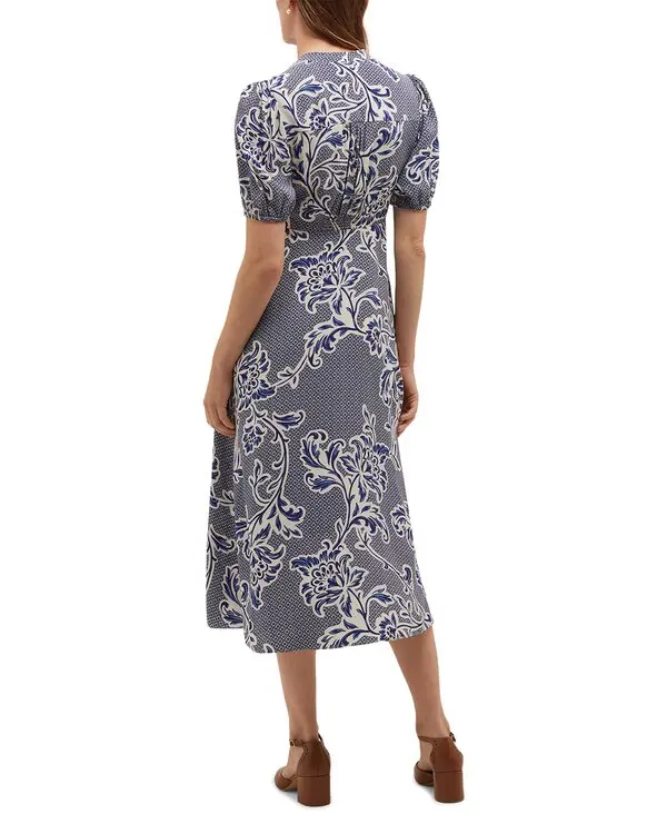 HOBBS LONDON Sidonie Floral Midi Dress - Blue Cream