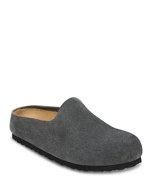 BIRKENSTOCK Amsterdam Wrapped Suede Clogs - Charcoal
