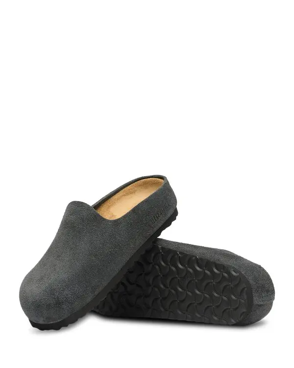 BIRKENSTOCK Amsterdam Wrapped Suede Clogs - Charcoal