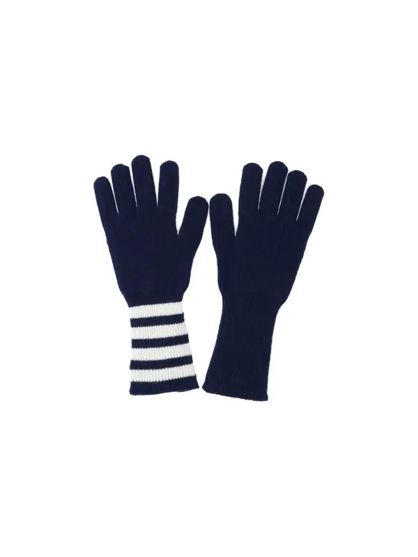 Thom Browne Striped Wool Gloves - Blue