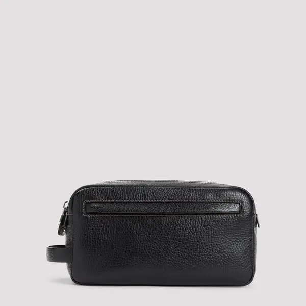 Brunello Cucinelli Leather Mini Beauty Case - Black