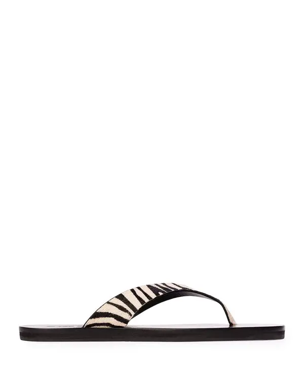 BLACK SUEDE STUDIO Calf Hair Flip Flops