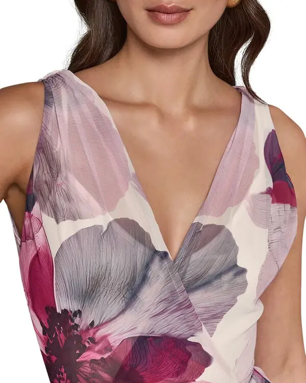 Donna Karan New York Chiffon High-low Dress - Sangria Multi