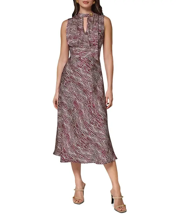 Donna Karan New York Keyhole Cutout Midi Dress - Prune Multi