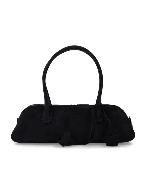 Magda Butrym Brigitte Trapeze Handbag In Suede Leather - Nero