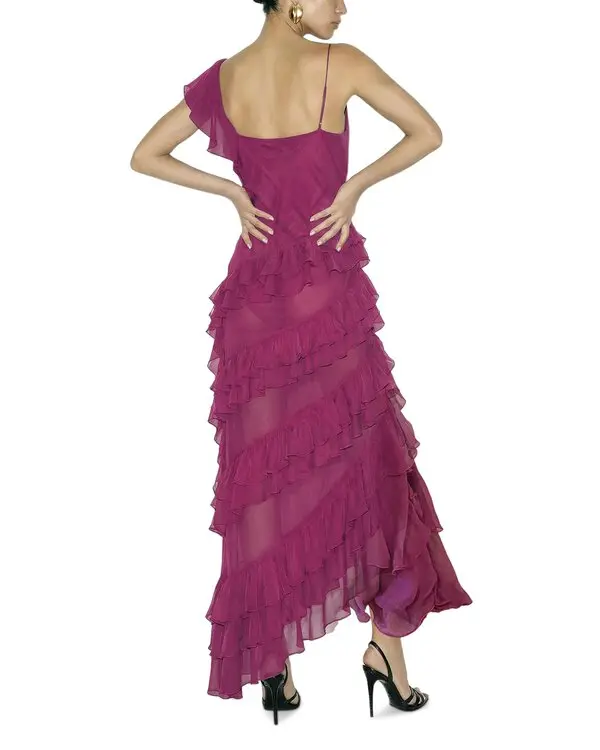 Ronny Kobo Deon Ruffle Trim Dress