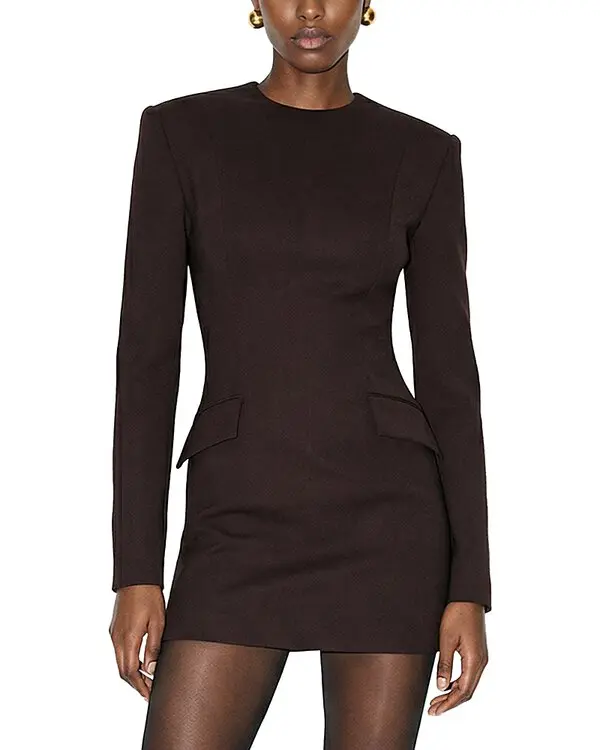 Ronny Kobo Brette Long Sleeve Mini Dress - Chocolate