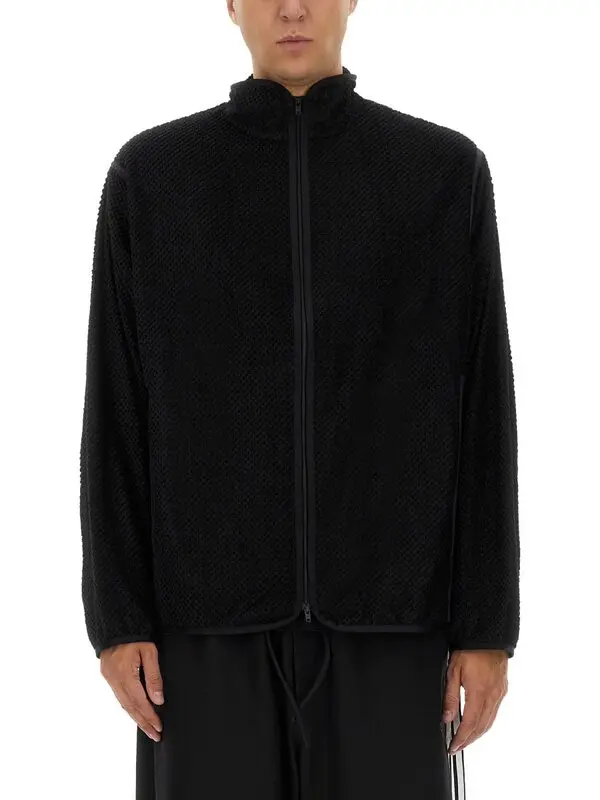 Y3 Full Zip Fleece Sweatshirt With Stand Collar