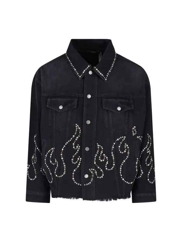 Amiri Crystal-embellished Denim Jacket