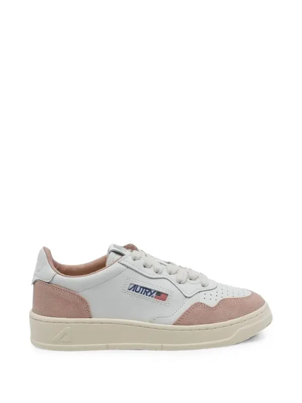 AUTRY Leather, Suede & Nylon Lace-up Sneakers With Micro-perforated Toe - Bianco