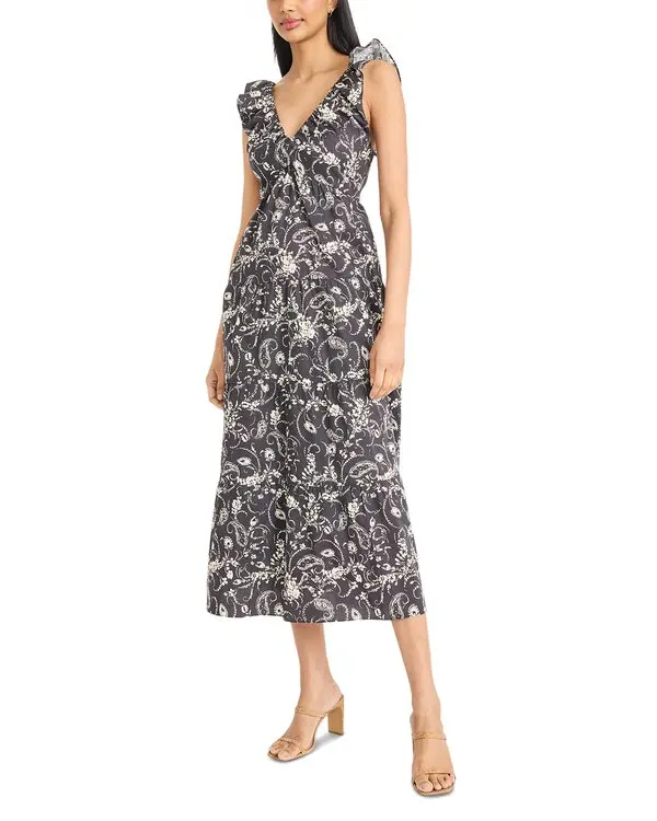 THE GOOD JOURNEY Ruffled Midi Dress