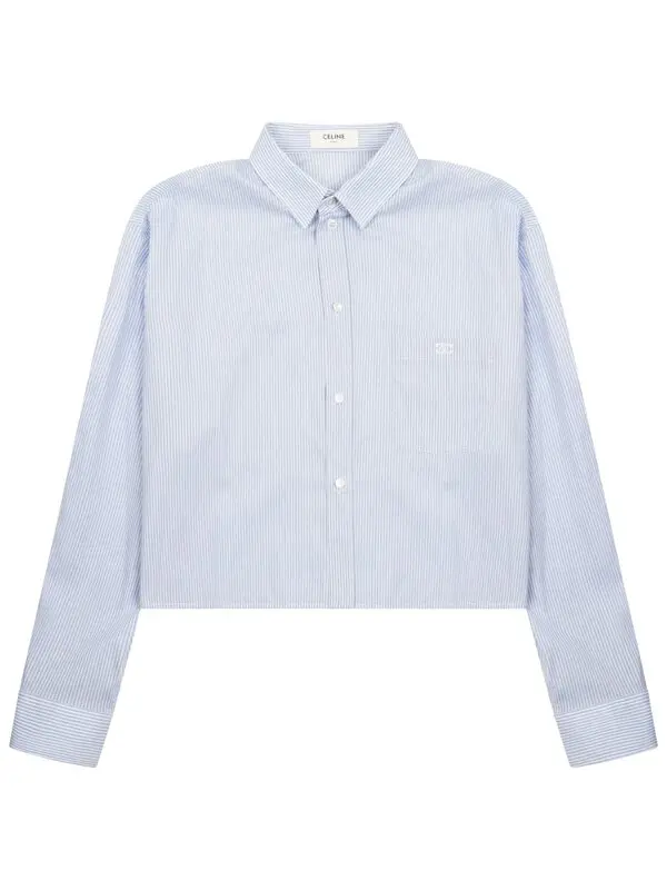 Celine Cropped Cotton Shirt - Azure