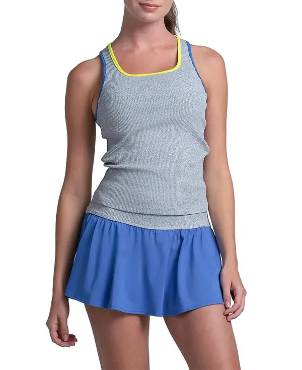 Lucky In Love Court Rib Racerback Tank