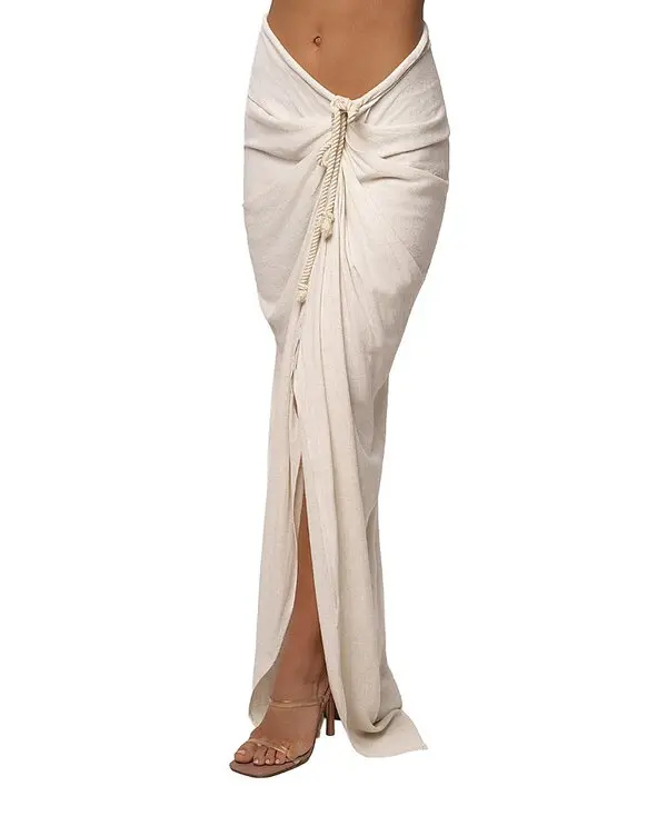 JLUXLABEL Noelia Linen Maxi Skirt With Rope Detail