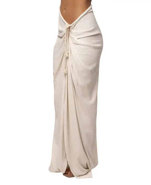 JLUXLABEL Noelia Linen Maxi Skirt With Rope Detail