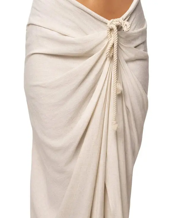 JLUXLABEL Noelia Linen Maxi Skirt With Rope Detail