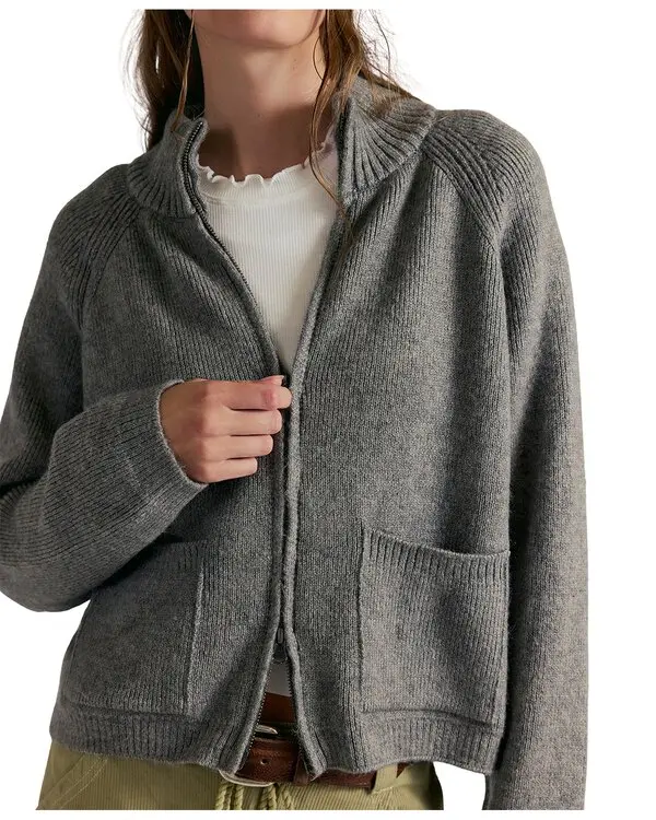 Free People Wtf On It Half Zip Collared Sweater