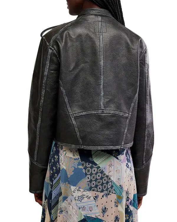 Free People Ryland Faux Leather Band Jacket