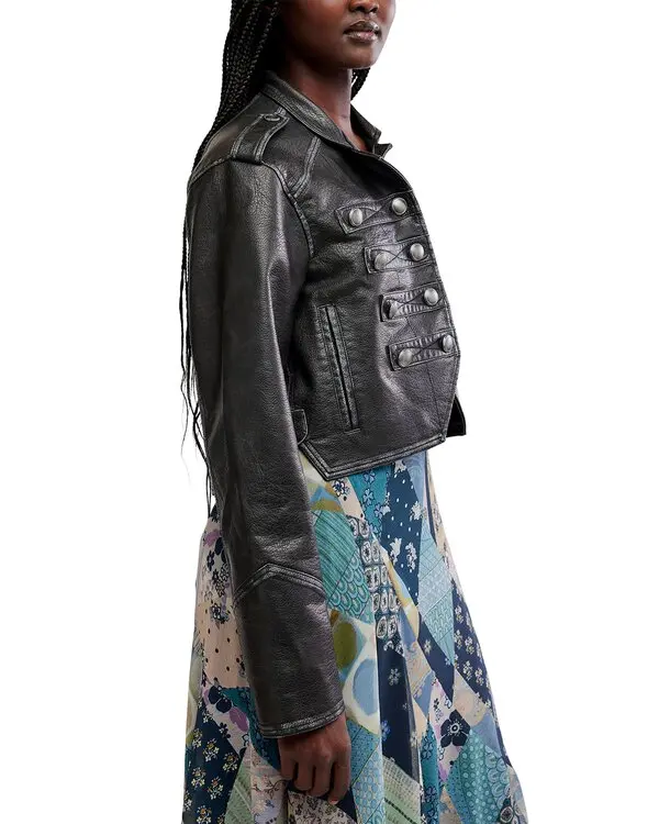 Free People Ryland Faux Leather Band Jacket