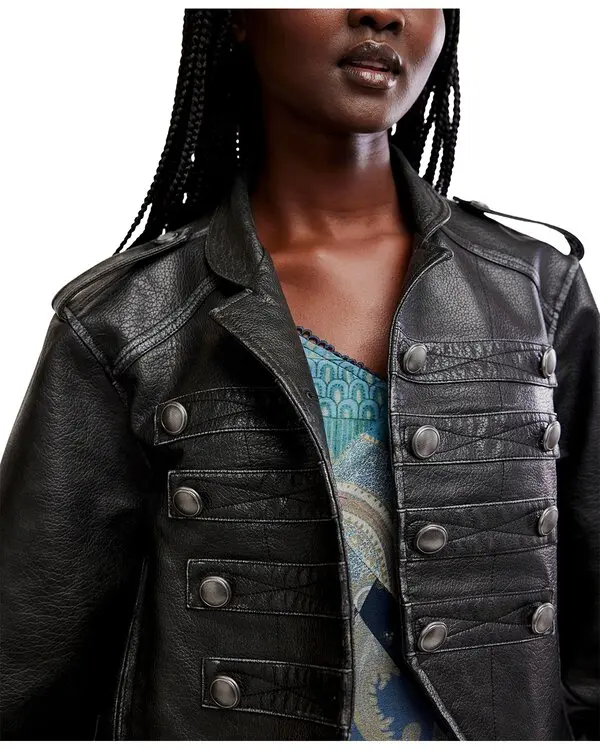 Free People Ryland Faux Leather Band Jacket