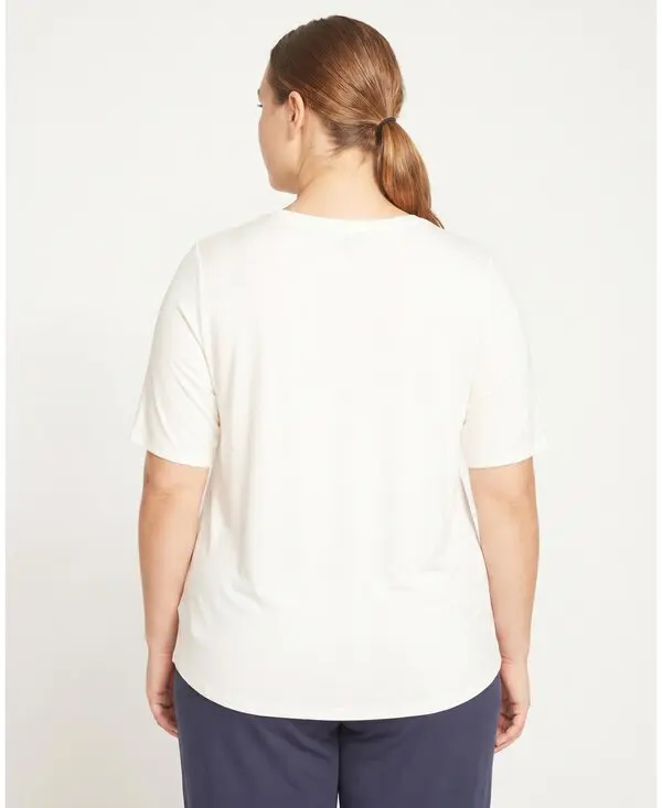 Universal Standard Lily Liquid Jersey V-neck Stovepipe Tee - White
