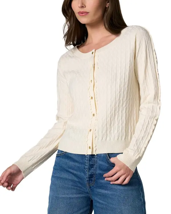 LIVERPOOL Textured Ruffled Cardigan