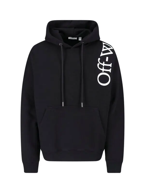 Off-White 100% Cotton Crewneck Sweater - Black