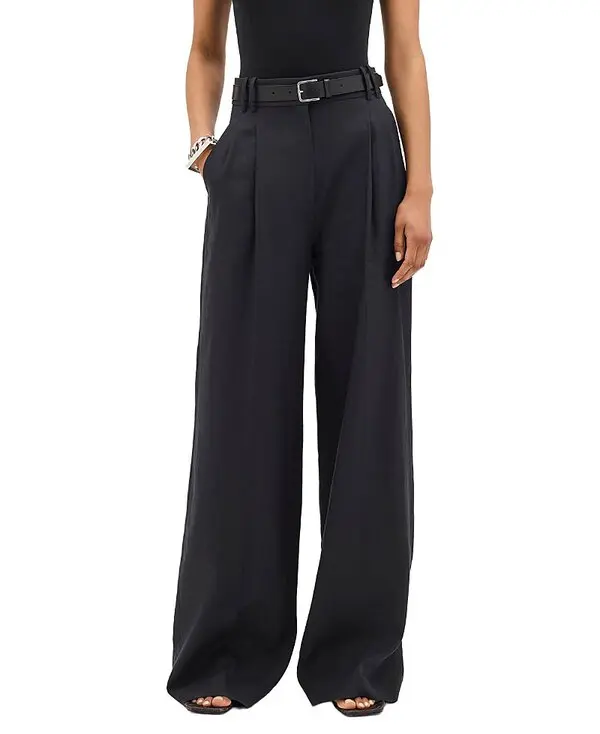 Another Tomorrow Linen Pleated Trouser