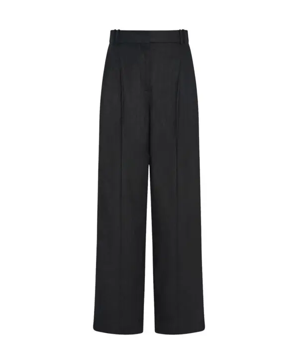Another Tomorrow Linen Pleated Trouser