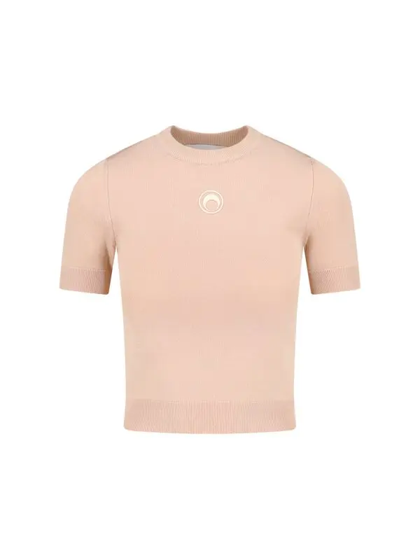 MARINE SERRE Lightweight Natural Viscose Blend Sweater - Beige