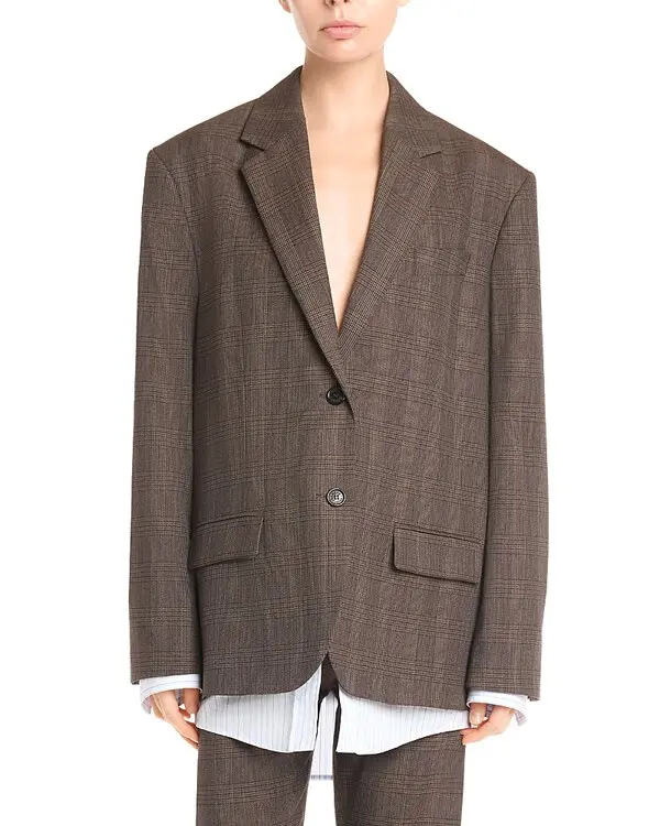 Acne Studios Mixed Media Single-breasted Blazer - Brown/black